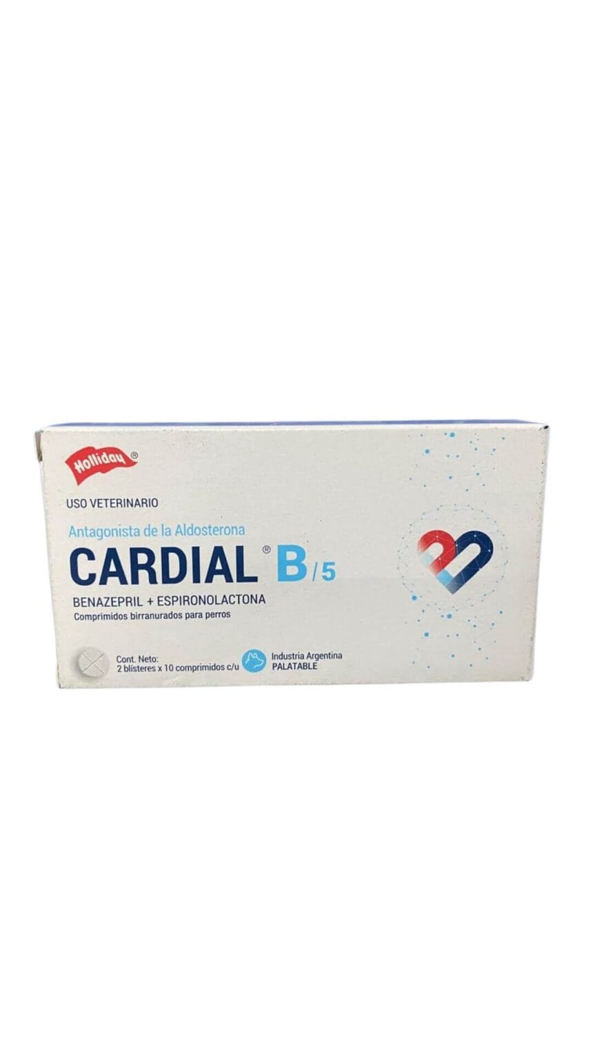 Cardial B/5 mg Caja x 20 Comp - Veterinario en su hogar